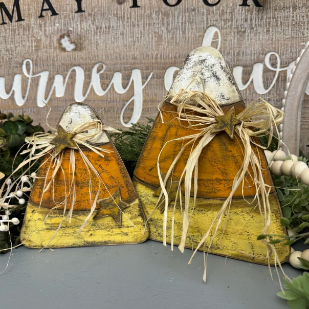 DIY Candy Corn Pair – Rustic Wooden Halloween/Fall Craft Kit | Owl B Crafty