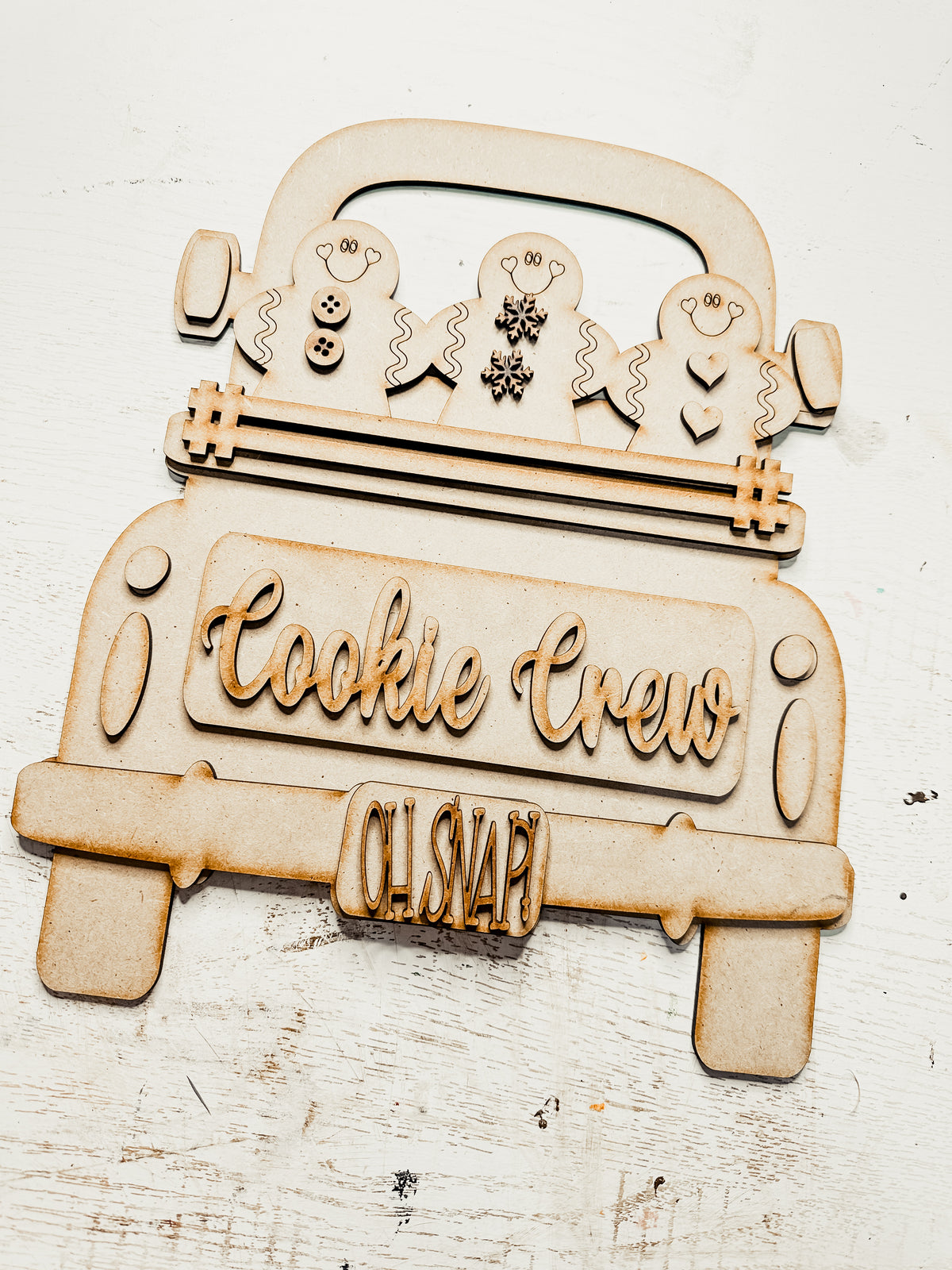 Interchangeable Farmhouse truck with gingerbread insert | Owl B Crafty