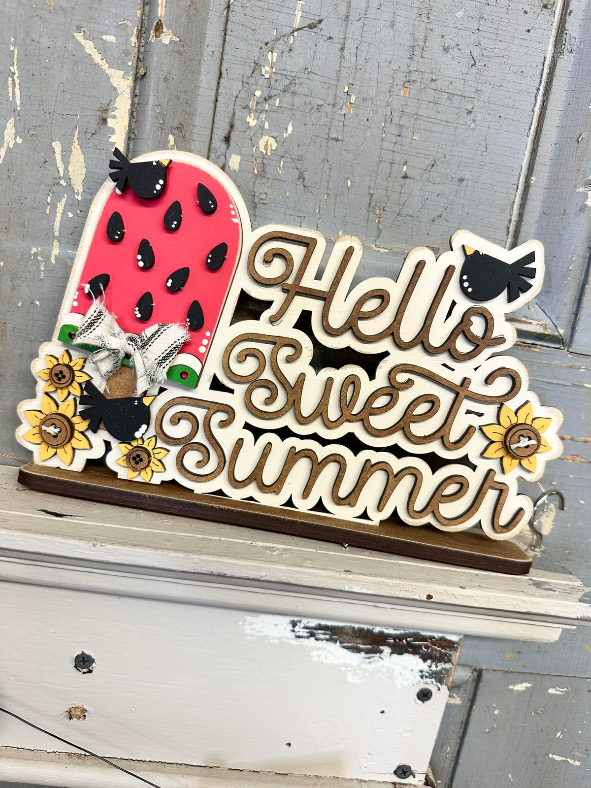 Hello Sweet Summer watermelon sign | Owl B Crafty